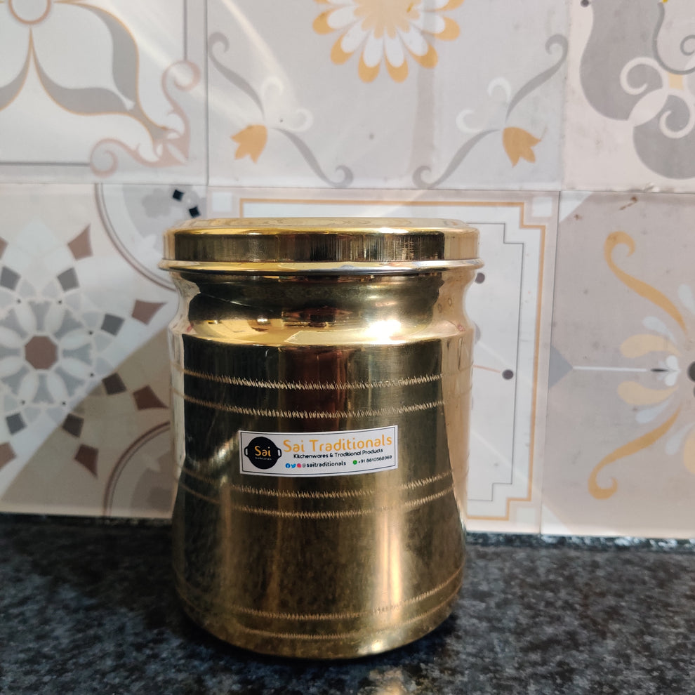 Brass Storage Container | Peetal Dabba | Pithalai Sambadam – Sai ...